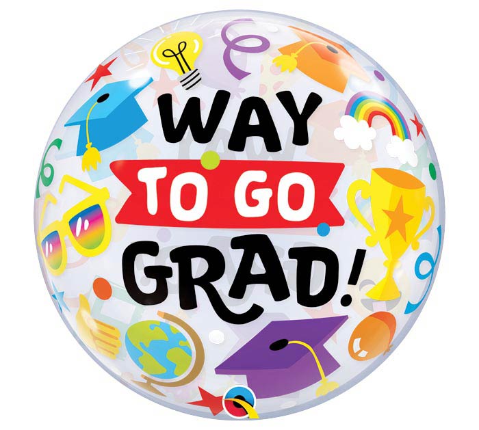 22" WAY TO GO GRAD BUBBLE BALLOON - Ultimate Party Super Stores