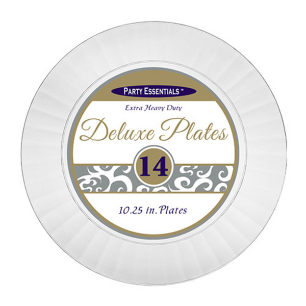 10.25″ DELUXE DINNER PLATES – CLEAR 14 CT. - Ultimate Party Super Stores