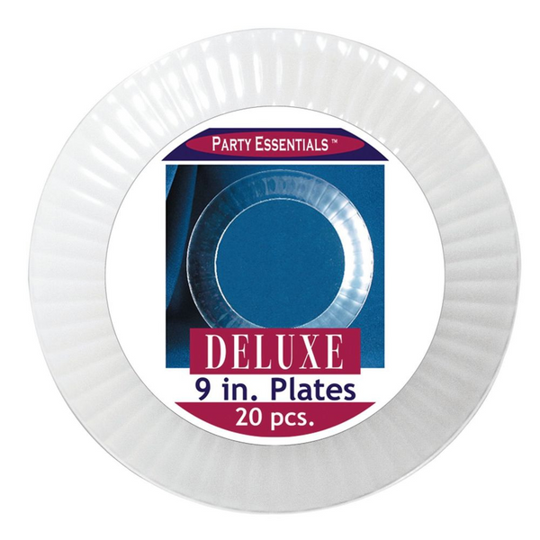 Clear Deluxe Dinner Plate, 9 inch - Ultimate Party Super Stores