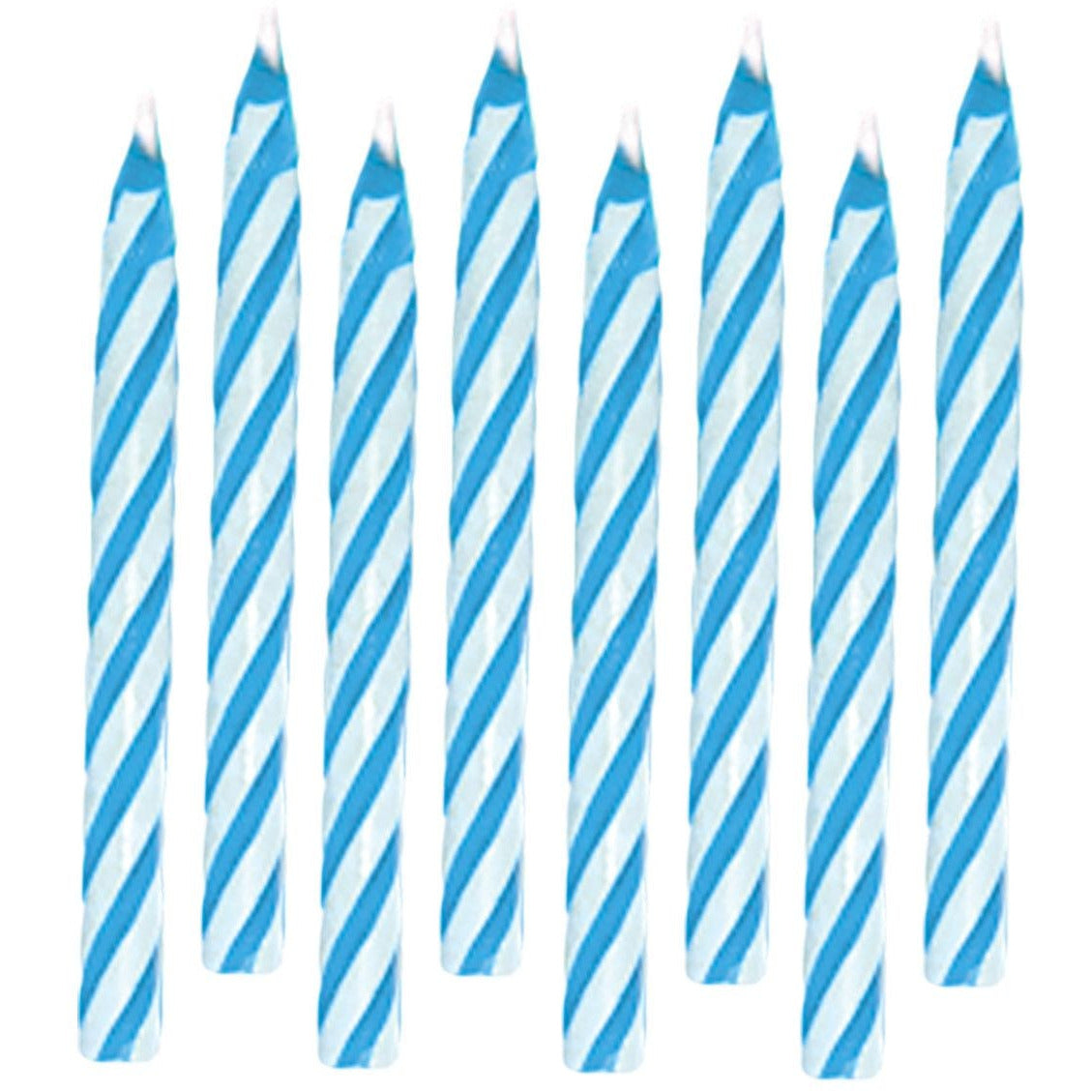 Blue Candy Stripe Spiral Candles - Ultimate Party Super Stores