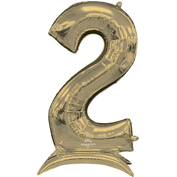 52" Shaped Number "2" White Gold Stand Up Balloon - Ultimate Party ...