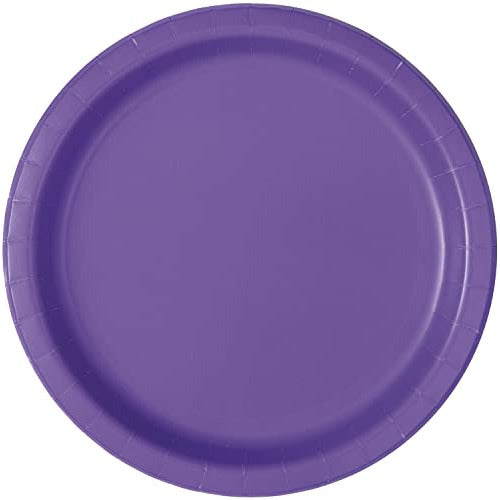 Neon Purple Paper Lunch Plates - Ultimate Party Super Stores
